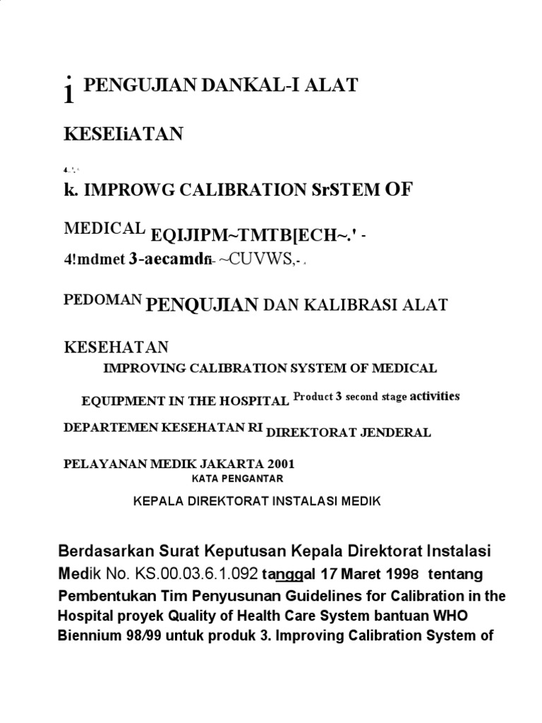 Pedoman Pengujian Dan Kalibrasi Alat Kesehatan PDF | PDF