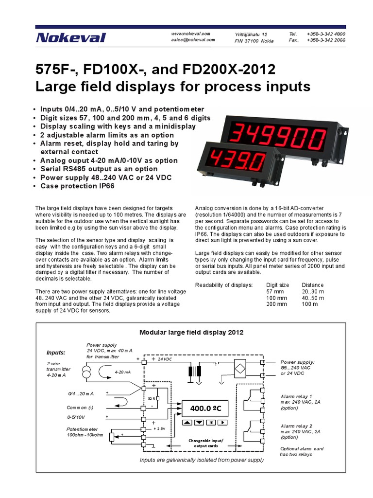 Load Display Fd100-Fd200 Datasheet | PDF | Relay | Power Supply