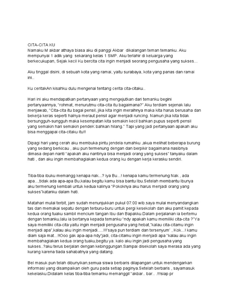 Cita Citaku Cerpen PDF | PDF