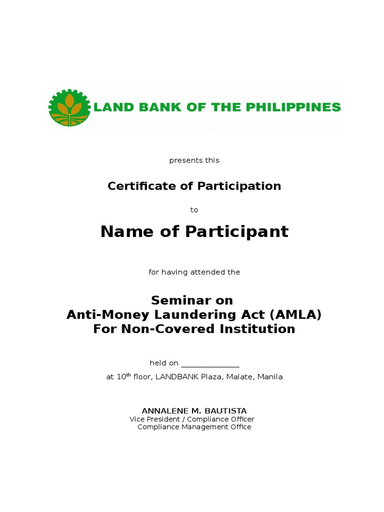 Certificate of Participation On Amla | PDF