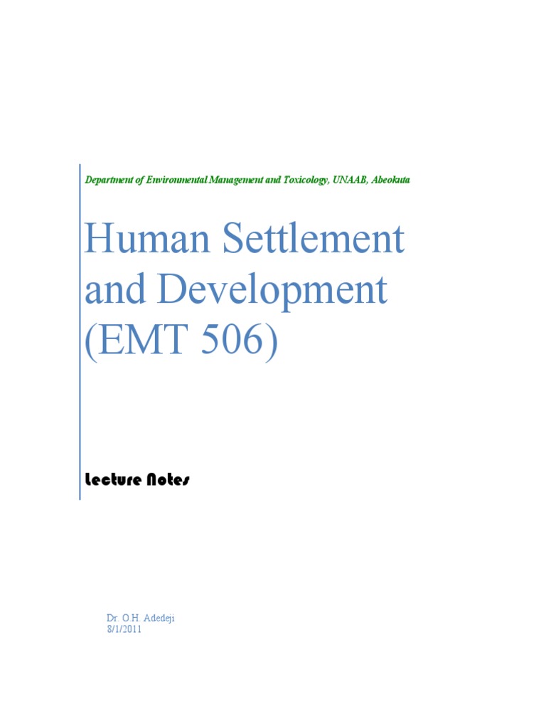 Understanding the Origins and Concepts of Human Settlements and ...