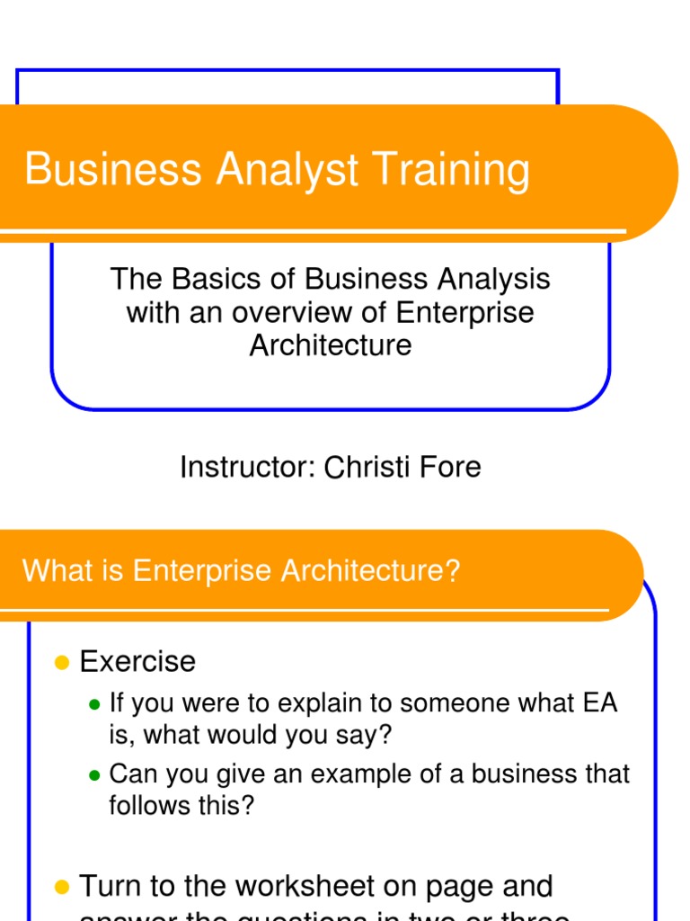 Business Analyst Training: The Basics of Business Analysis With An ...