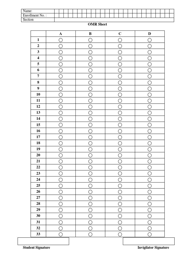 OMR Sheet | PDF