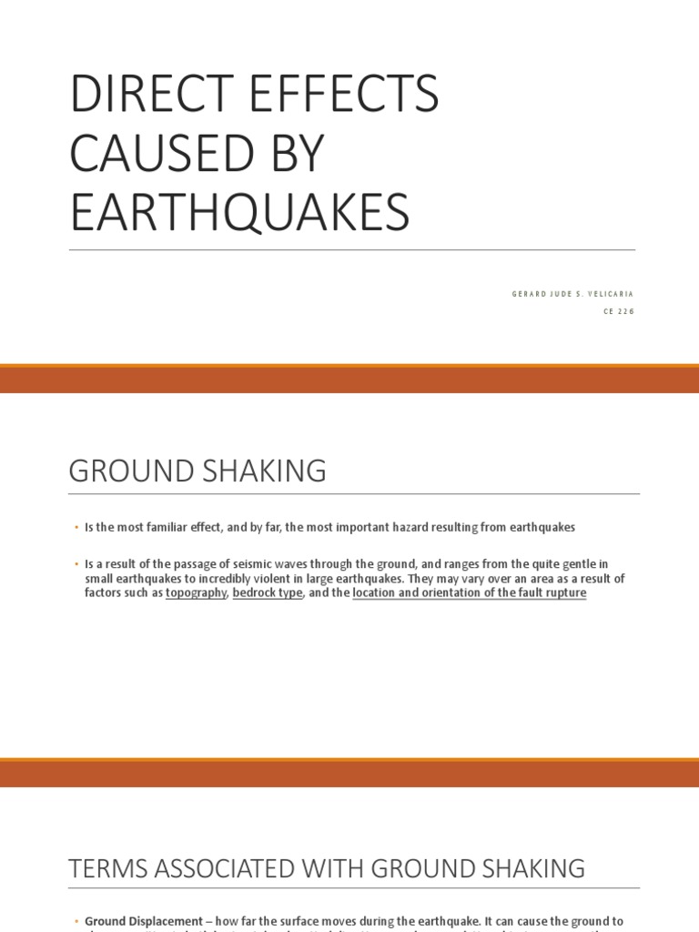 Earthquake Effects: Ground Shaking & Damage | PDF | Earthquakes | Fault ...