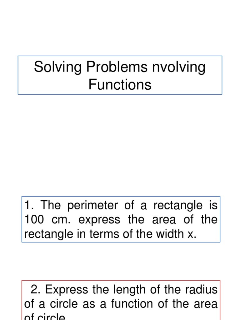 Solving Problems Nvolving Functions | PDF