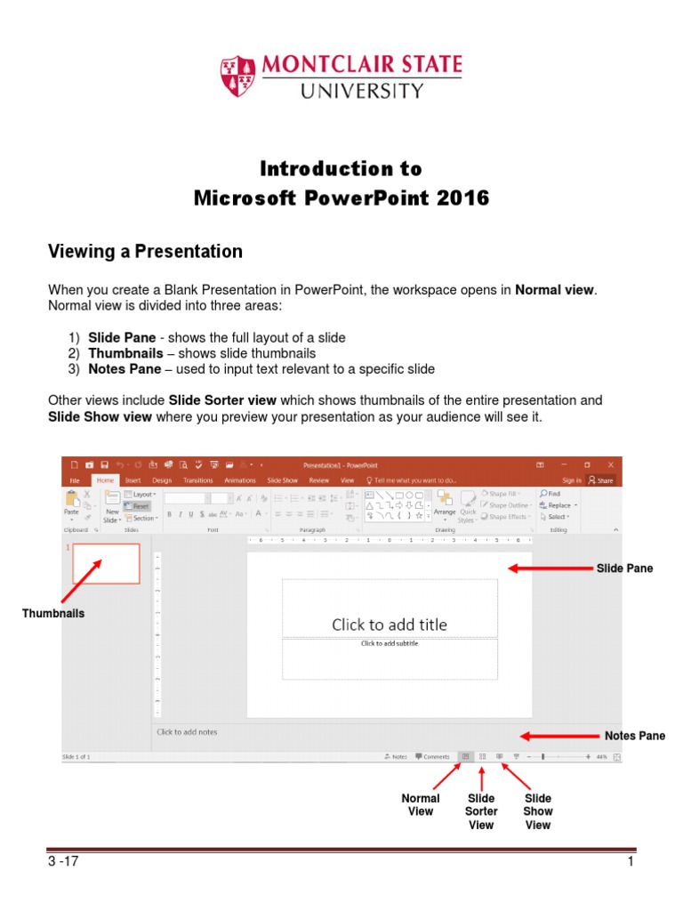 PowerPoint 2016 Basics Guide | PDF | Page Layout | Microsoft Power Point