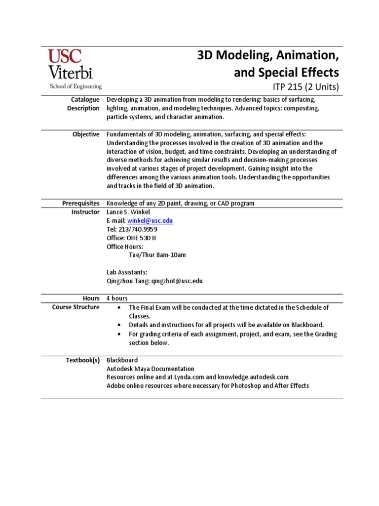 3D Modeling, Animaton, and Special Effects | PDF | Texture Mapping | 3 ...