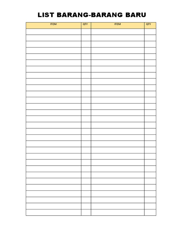 Form - List Barang | PDF