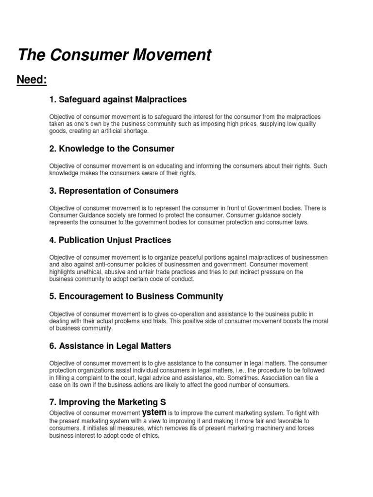 The Consumer Movement | PDF | Consumer Protection | Business