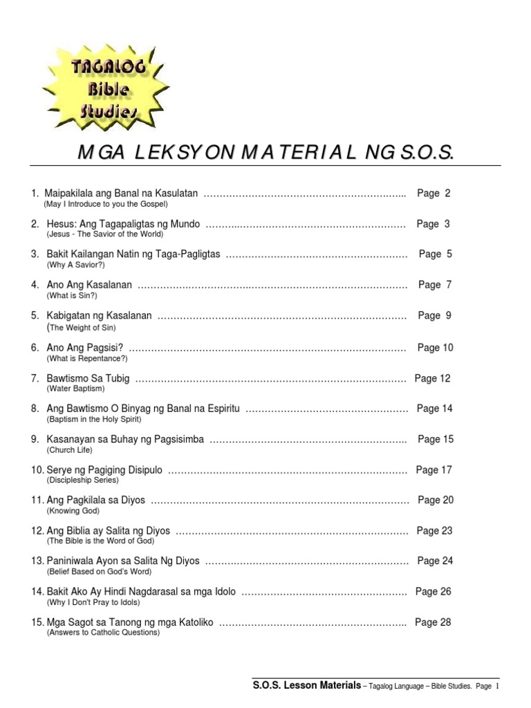 Tagalog Bible Studies PDF | PDF
