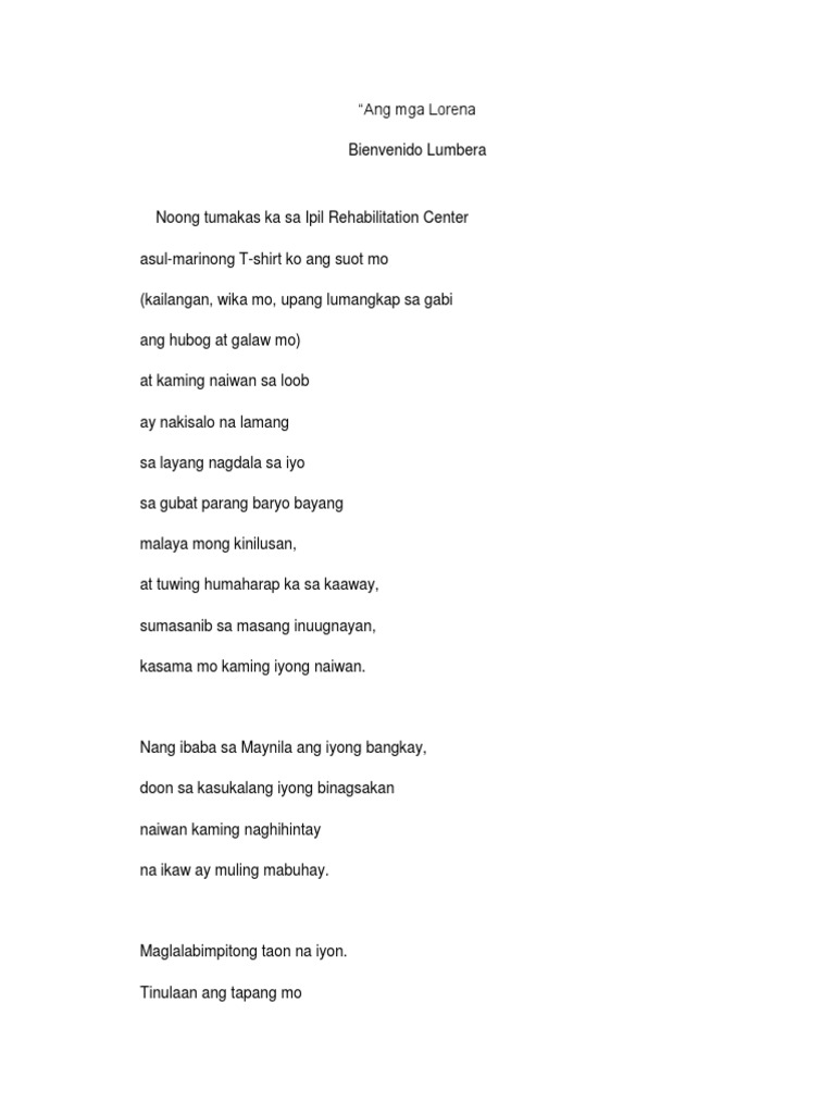 Ang Mga Lorena | PDF