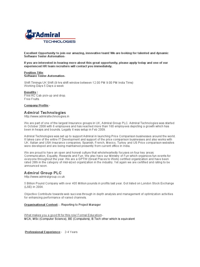 JD Software Tester PDF | PDF | Software Testing | Automation