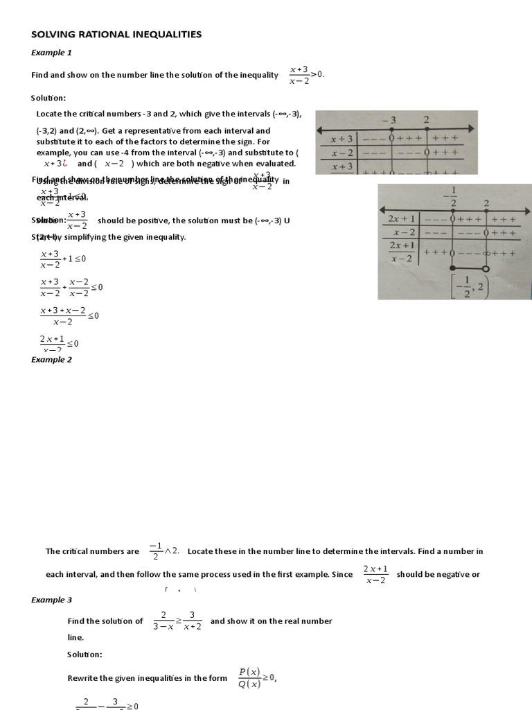 Solving Rational Inequalities | PDF