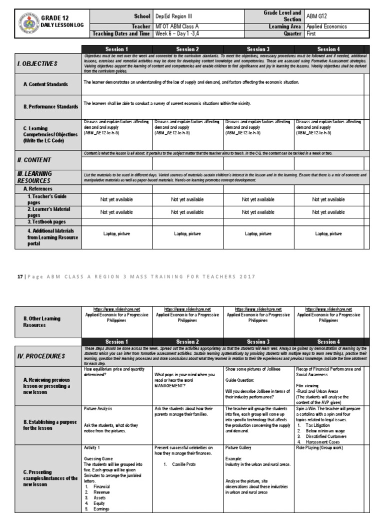 ABM - AE12 Ie H 5 | PDF | Learning | Economics