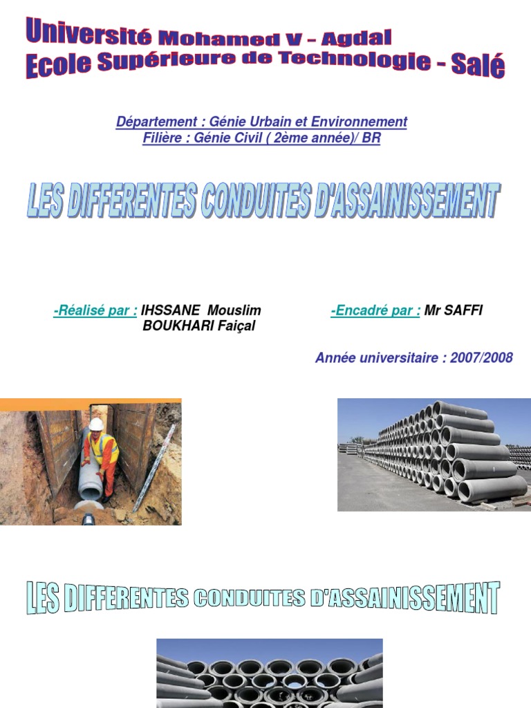 Types et Fabrication des Conduites d'Assainissement | PDF | Élasticité ...