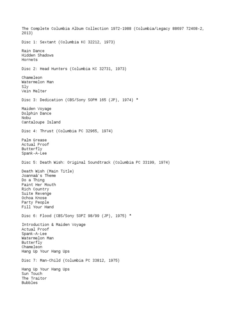 The Complete Colombia Records Collection | PDF | Columbia Records ...