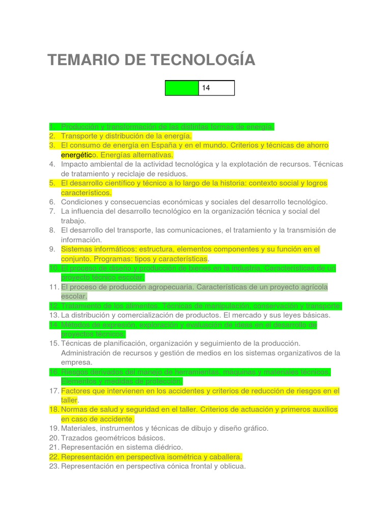 Temario Completo de Tecnología | PDF | Electrónica | Diseño