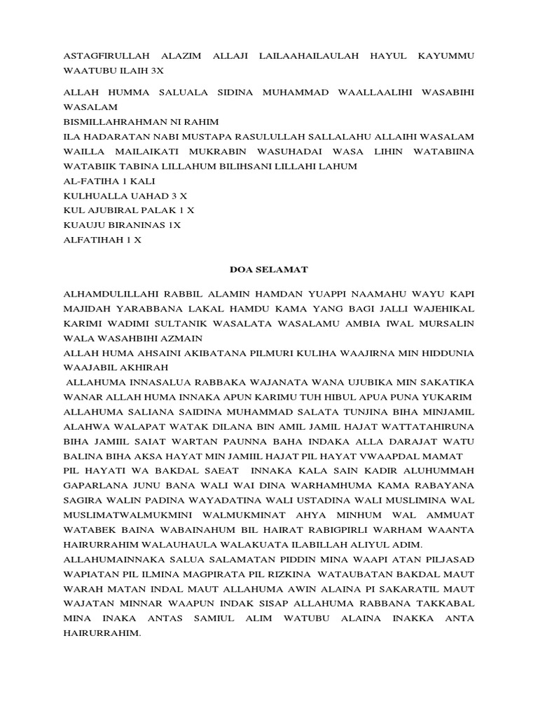 Doa Selamat | PDF