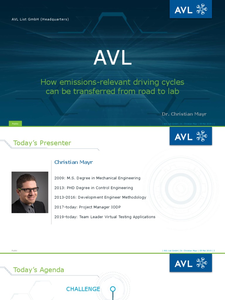 19 05 09 AVL How Emissions Relevant Driving Cycles Can Be Transferred From Road To Lab PDF | PDF ...