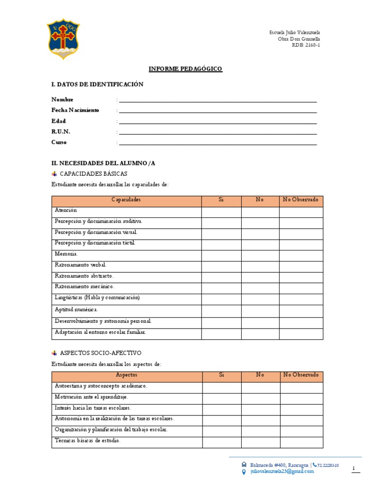 Informe Pedagógico PIE | Lenguaje de señas | Comunicación