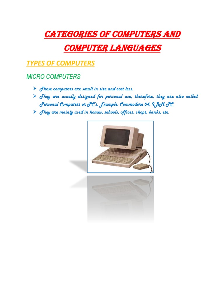 Categories and Characteristics of Modern Computing Devices | PDF ...