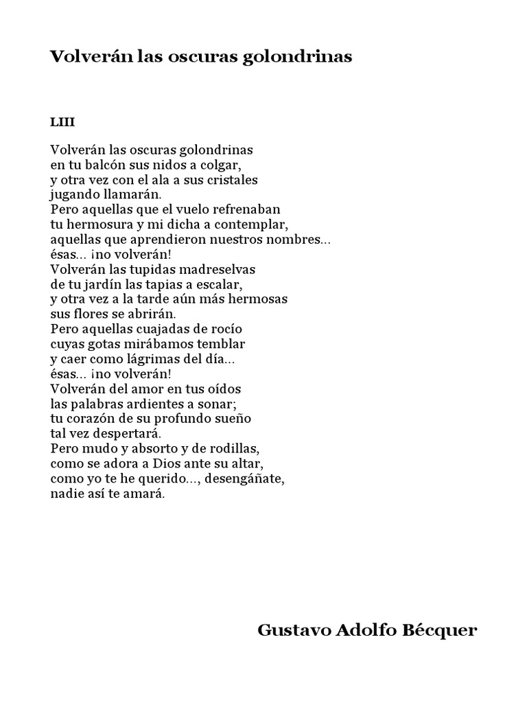 Volverán Las Oscuras Golondrinas PDF | PDF