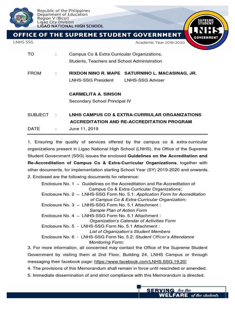Memorandum No. 002 2019 No Sig | Download Free PDF | Government ...