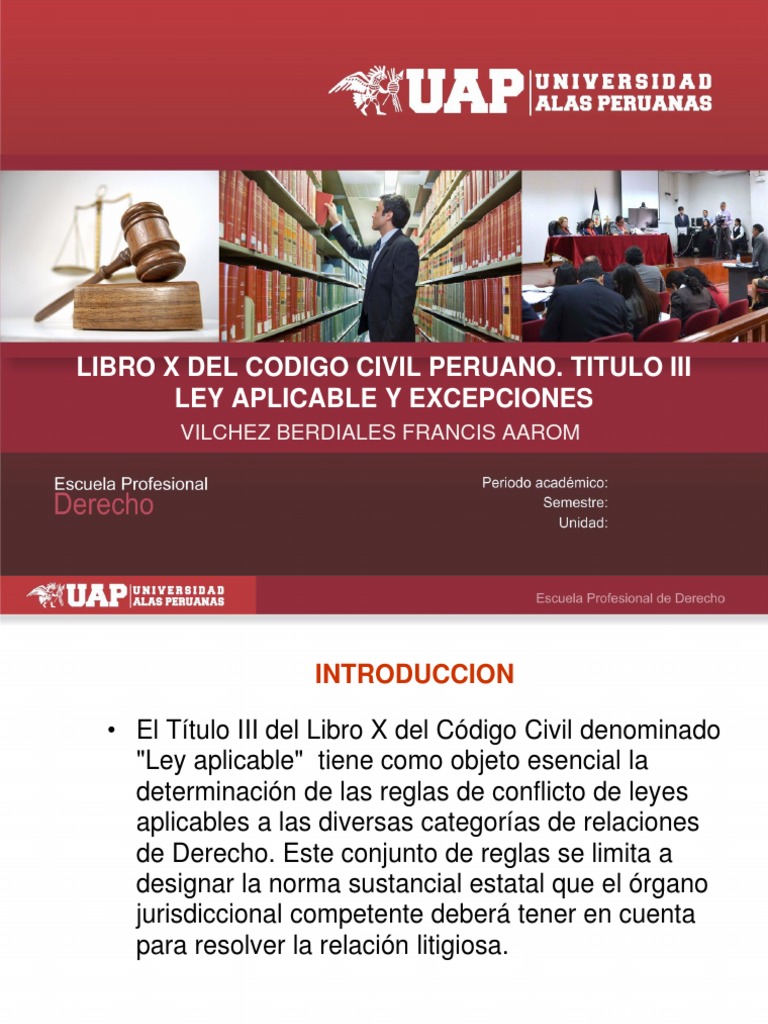 Libro X Del Codigo Civil Peruano | PDF | Instrumento jurídico ...