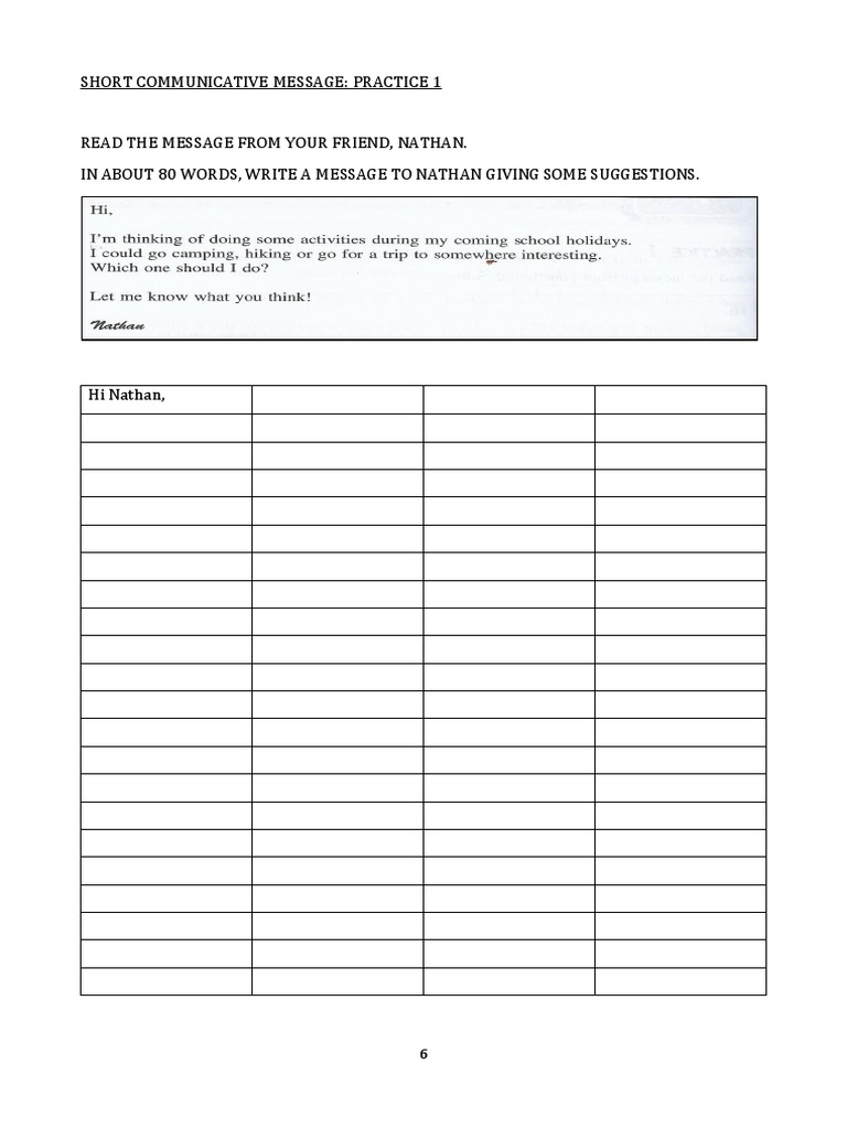 Short Communicative Message | PDF