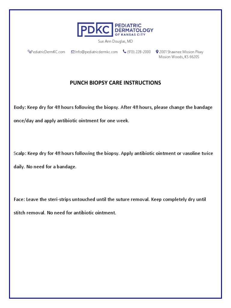 Punch Biopsy Care Guide | PDF