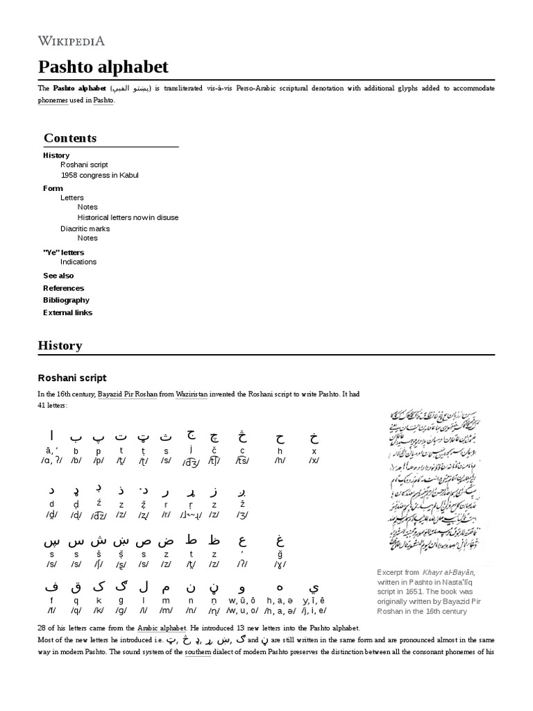 Pashto Alphabet | PDF | Languages | Language Arts & Discipline