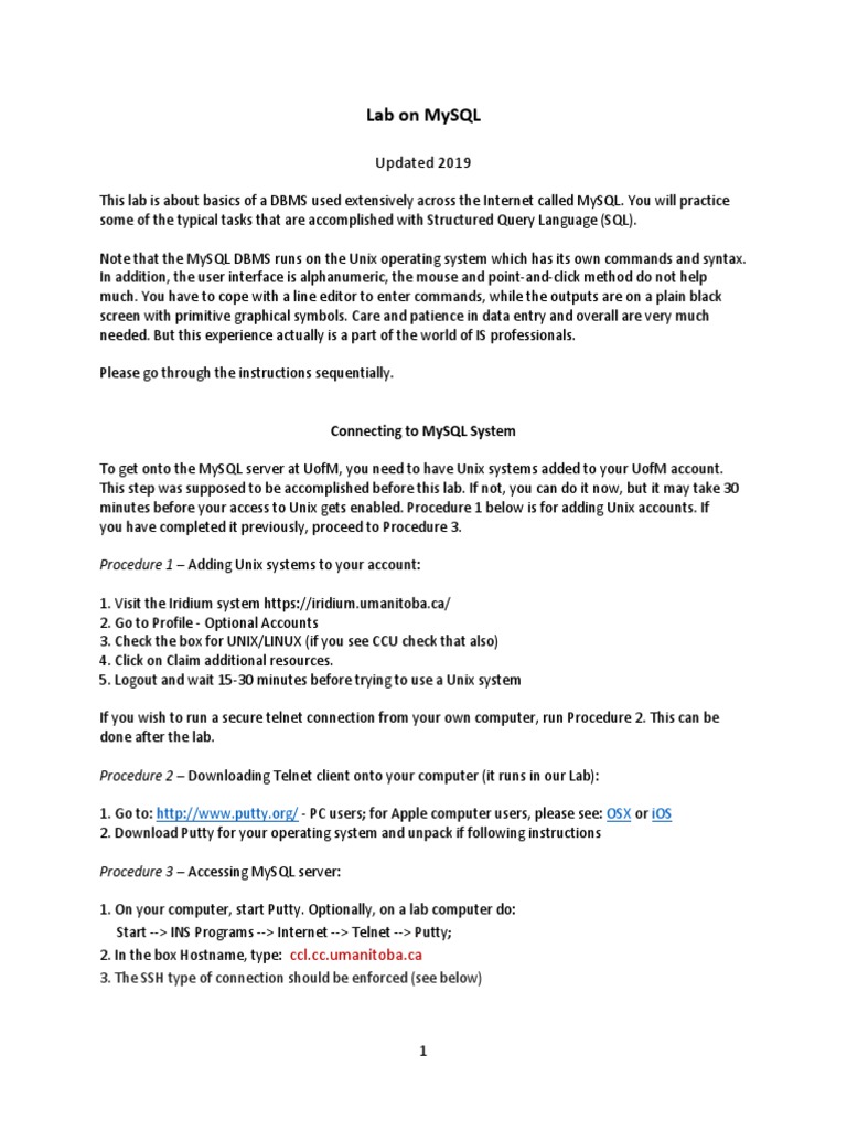 Mysql Lab 2017 | Download Free PDF | Password | Databases