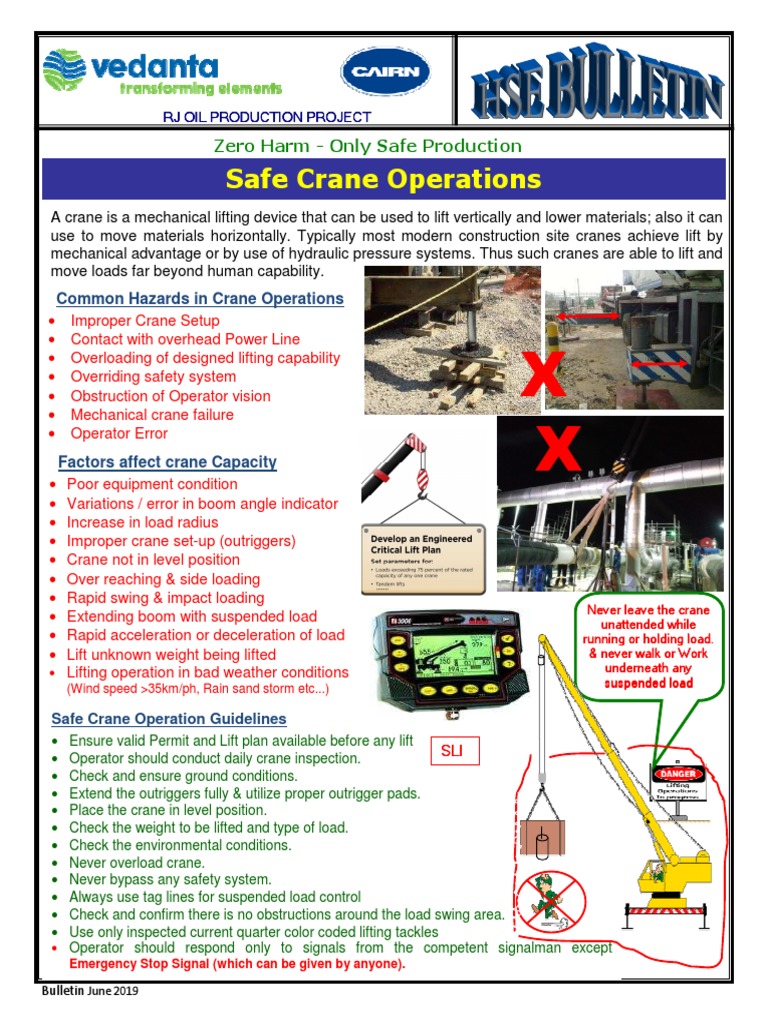 Safe Crane Operations: Zero Harm - Only Safe Production | PDF | Crane ...