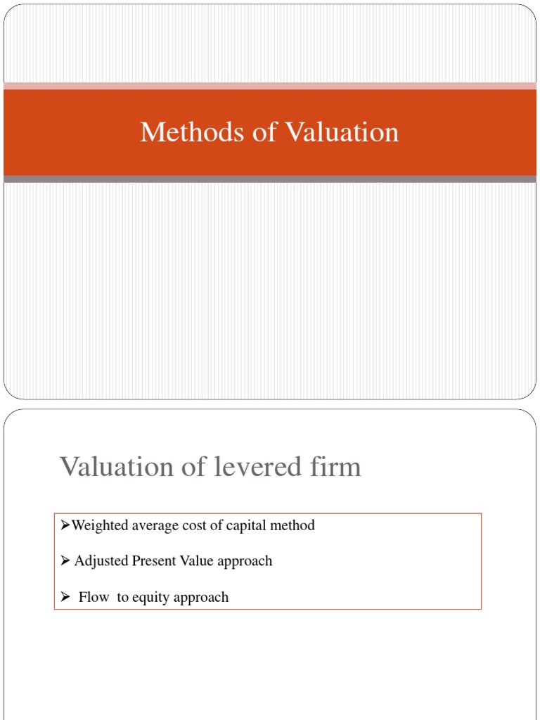 Session - Methods of Valuation | PDF | Leveraged Buyout | Cost Of Capital