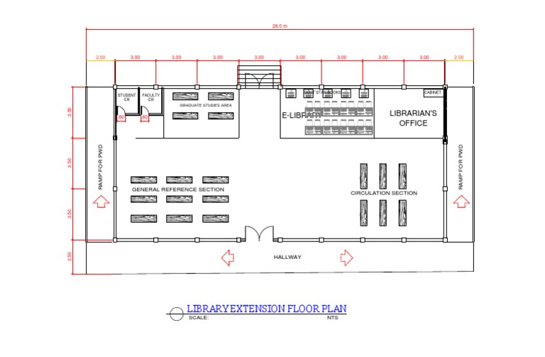 Library Extension Floor Plan: E-Library Librarian'S Office | PDF