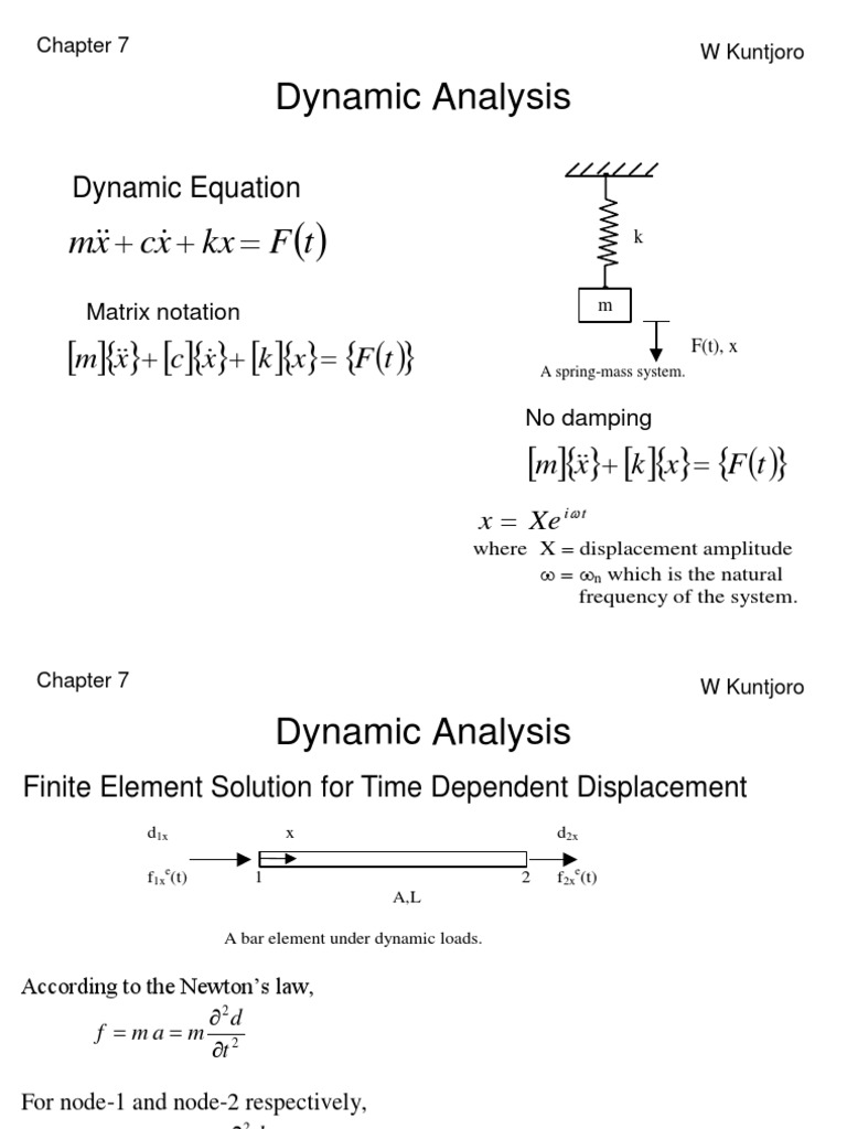 Dynamic Analysis: T F KX X C X M | Download Free PDF | Finite Difference | Finite Element Method