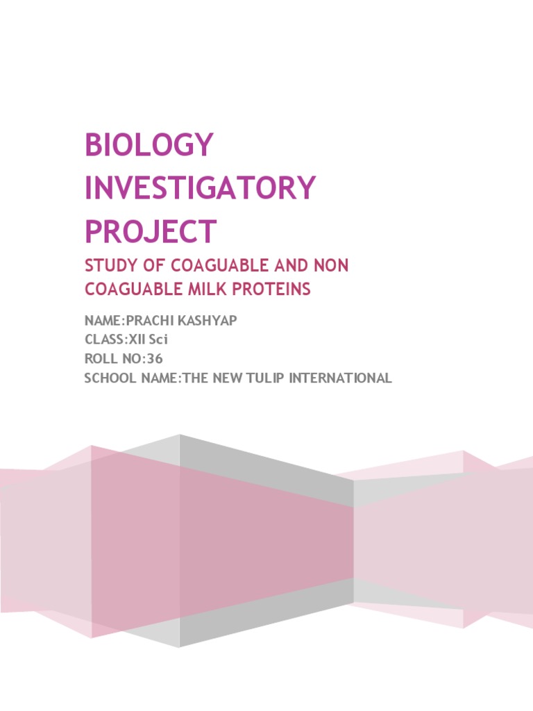 Biology Investigatory Project | PDF | Milk | Dairy Products
