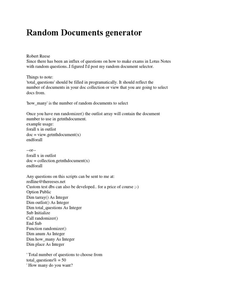 Random Documents Generator | PDF
