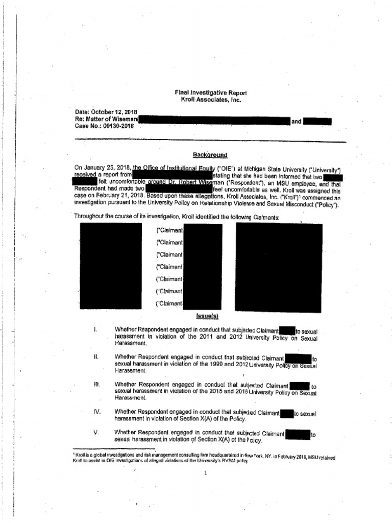 Dr. Robert W. Wiseman Report | PDF