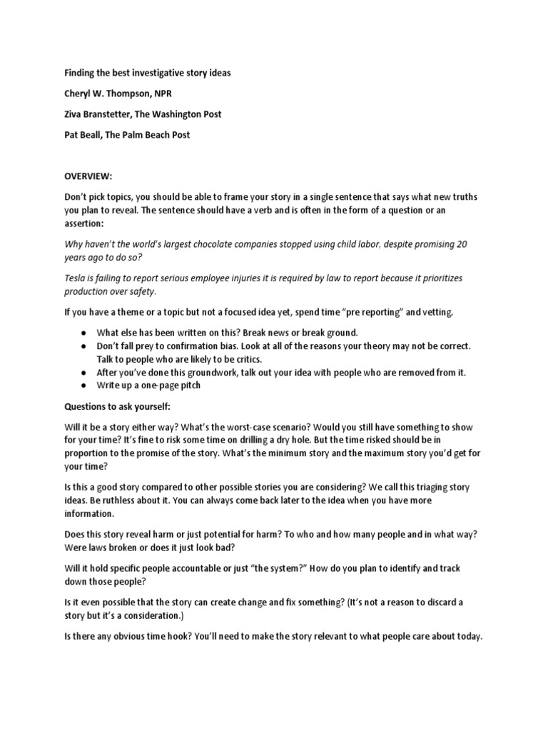 Finding the Best Investigative Story Ideas IRE19 | Freedom Of ...