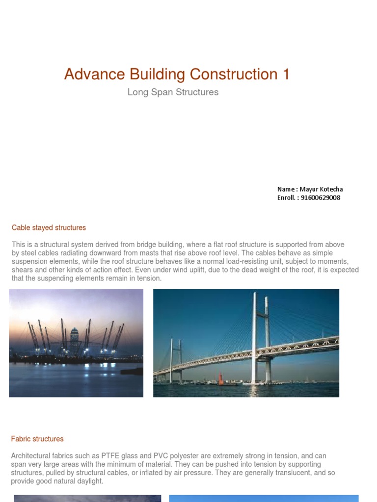 Advance Building Construction 1: Long Span Structures | PDF | Roof ...
