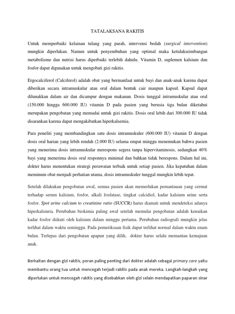 Tatalaksana Rakitis | PDF