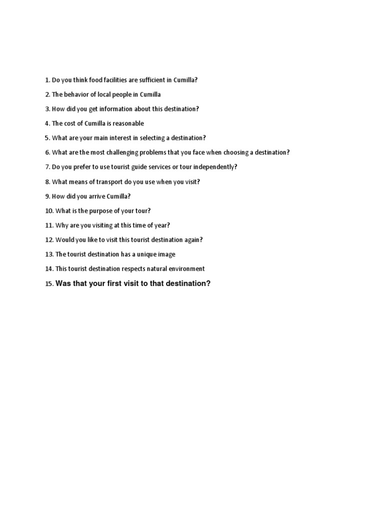 Was That Your First Visit To That Destination? | PDF