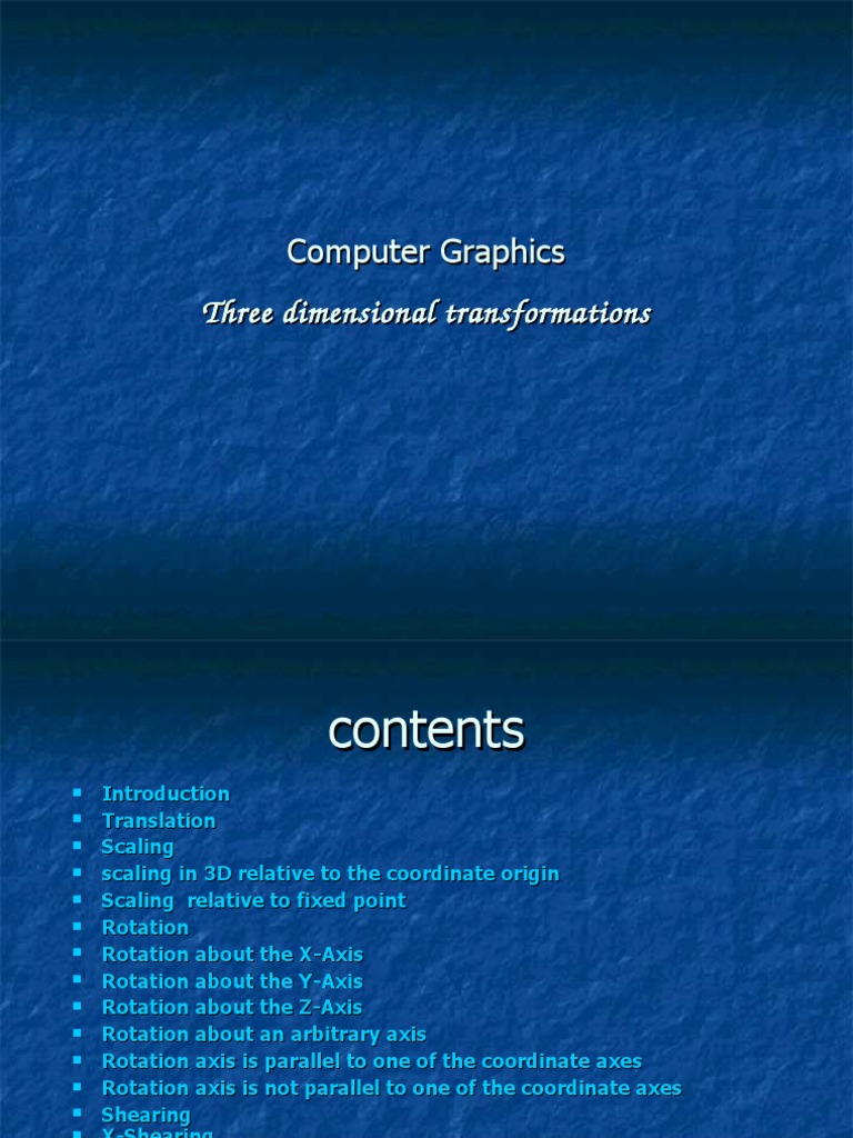 Computer Graphics Pdf Cartesian Coordinate System Rotation