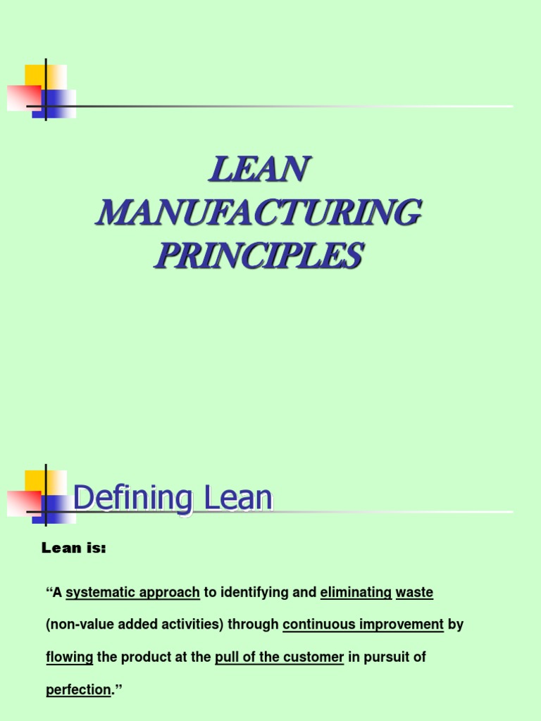 Lean Manufacturing Principles | PDF | Lean Manufacturing | Business