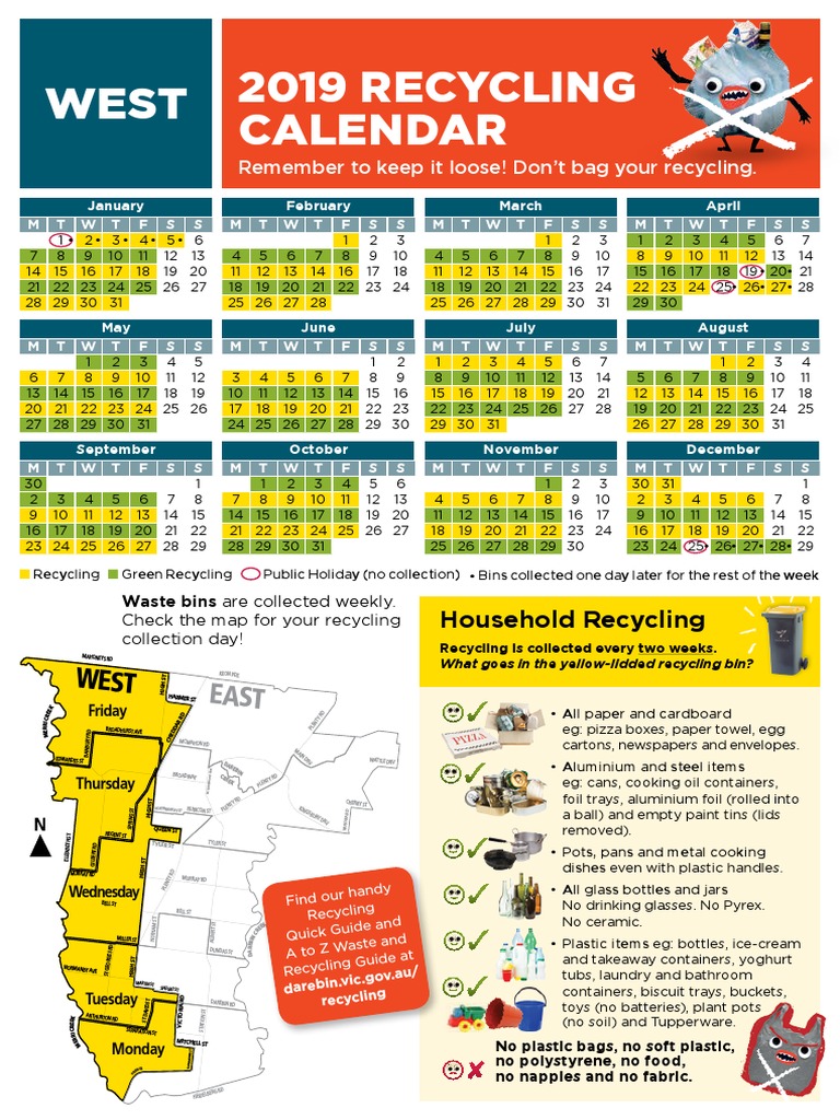 Recycling Calender West 2019 | PDF | Recycling | Waste