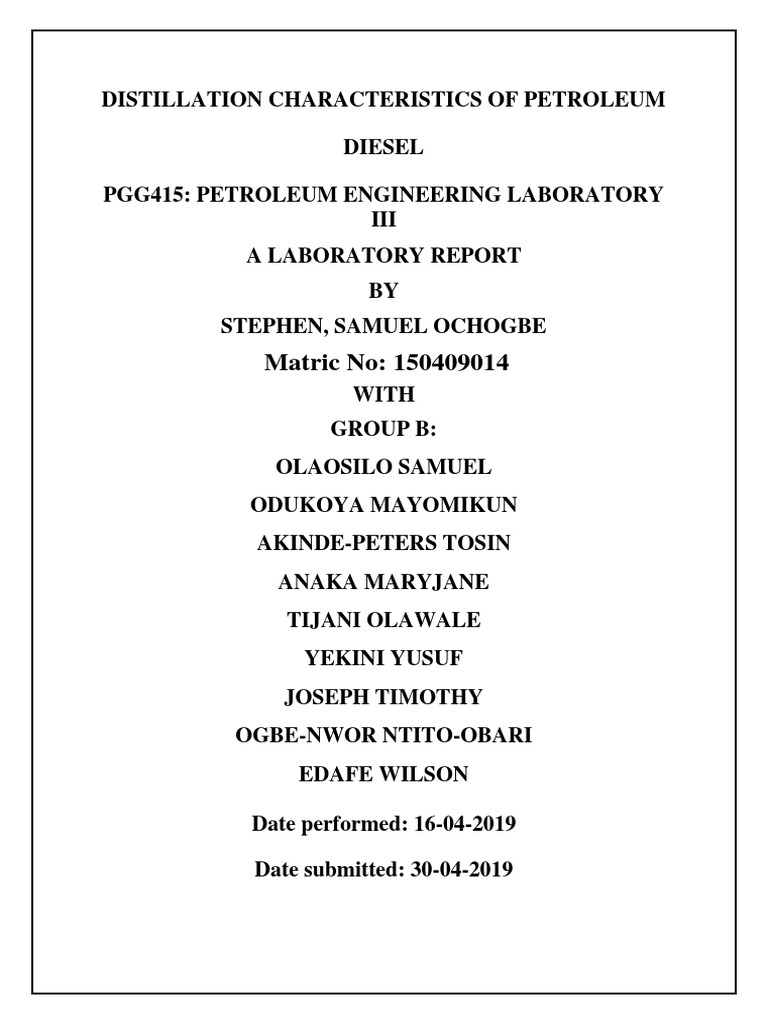Distillation Characteristics of Petroleum Diesel | PDF | Diesel Fuel ...