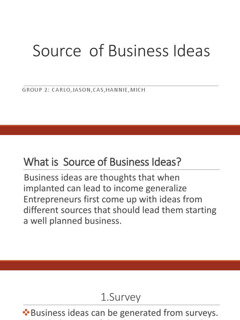 Sources of Business Ideas Explained | PDF | Market Analysis | New ...