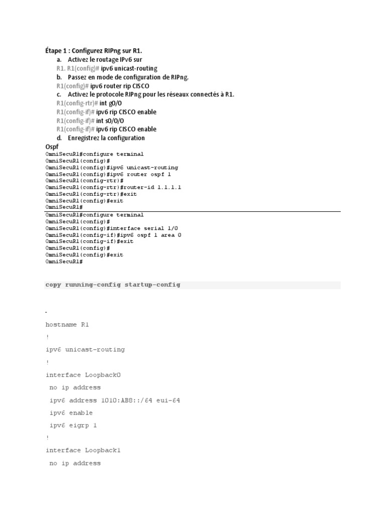 R1. R1 (Config) # R1 (Config) # R1 (Config-Rtr) # R1 (Config-If) # R1 ...