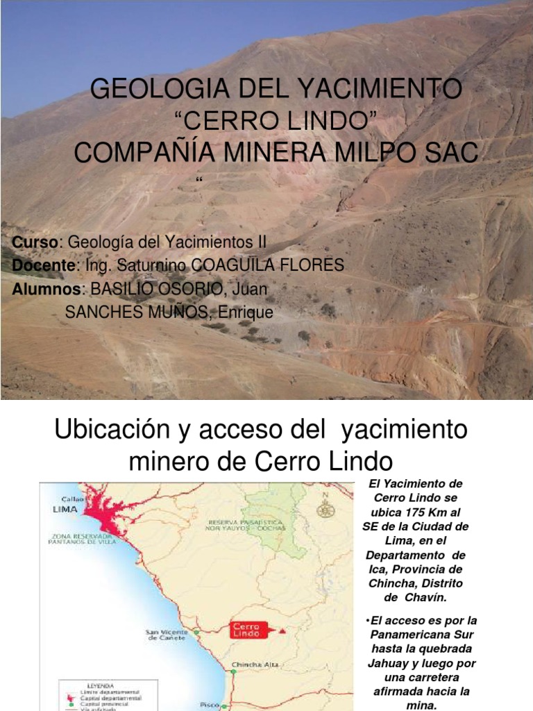 Ubicación y Geología de Cerro Lindo | PDF | Roca (geología) | Minerales